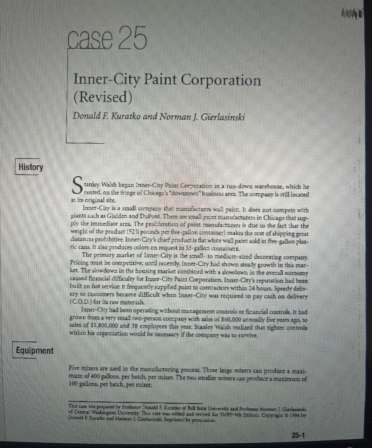 Inner-City Paint Corporation Int 25(Revised)Donald F. | Chegg.com