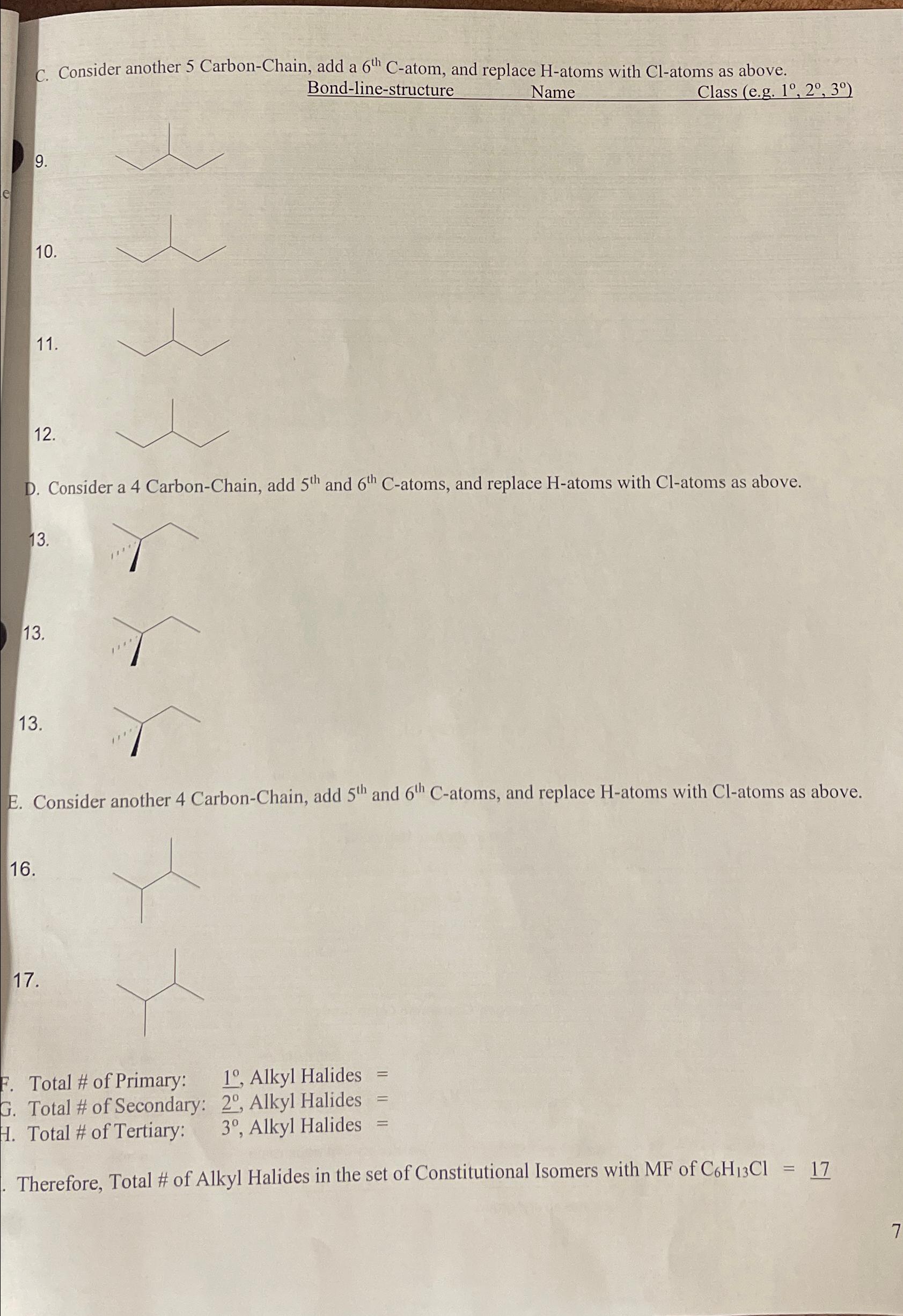 Solved C. ﻿Consider another 5 ﻿Carbon-Chain, add a | Chegg.com