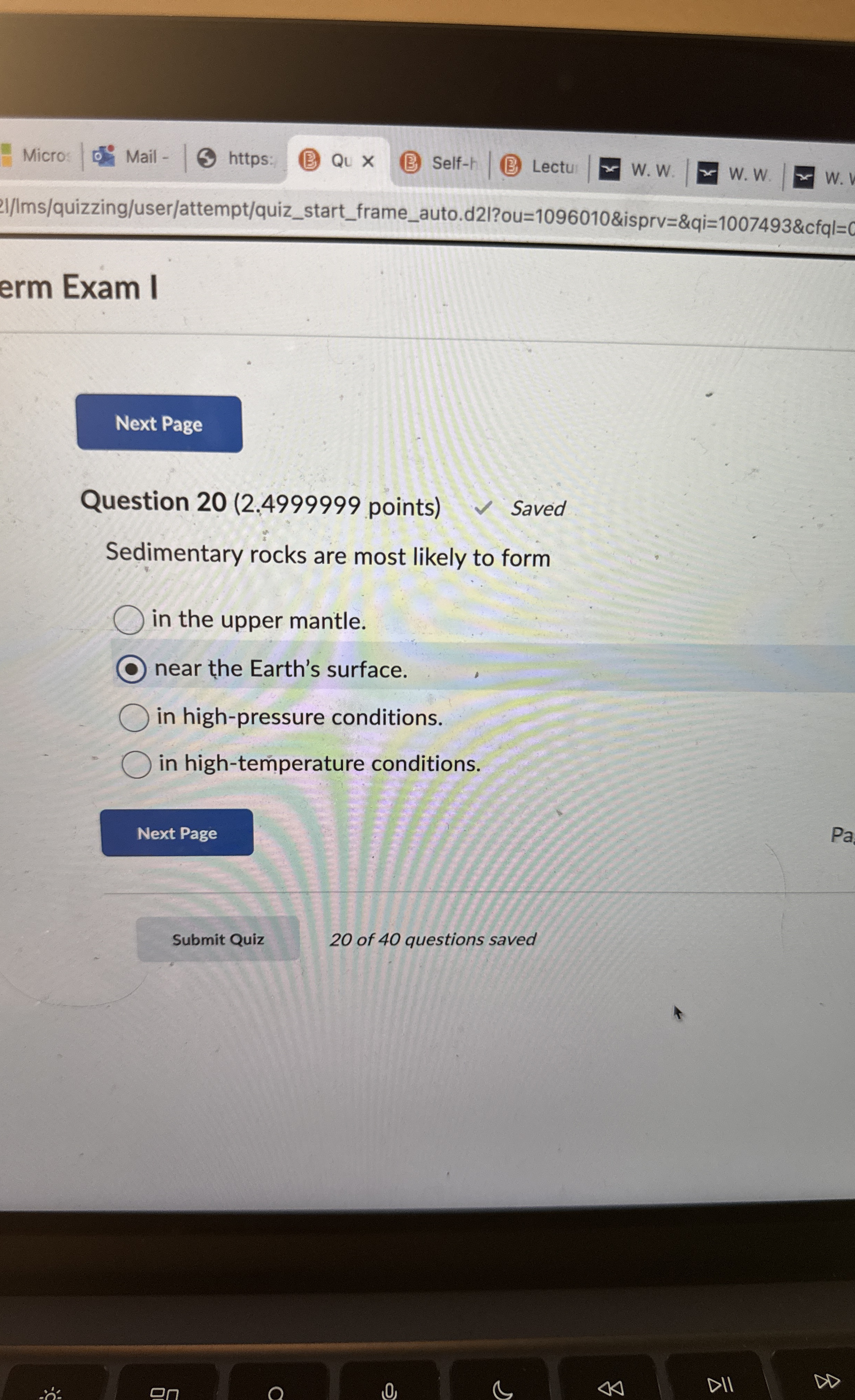 Solved Question 20 (2,4999999 ﻿points)Sedimentary rocks are | Chegg.com
