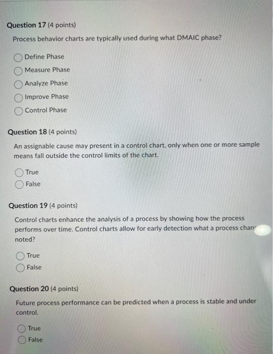 Solved Process behavior charts are typically used during | Chegg.com