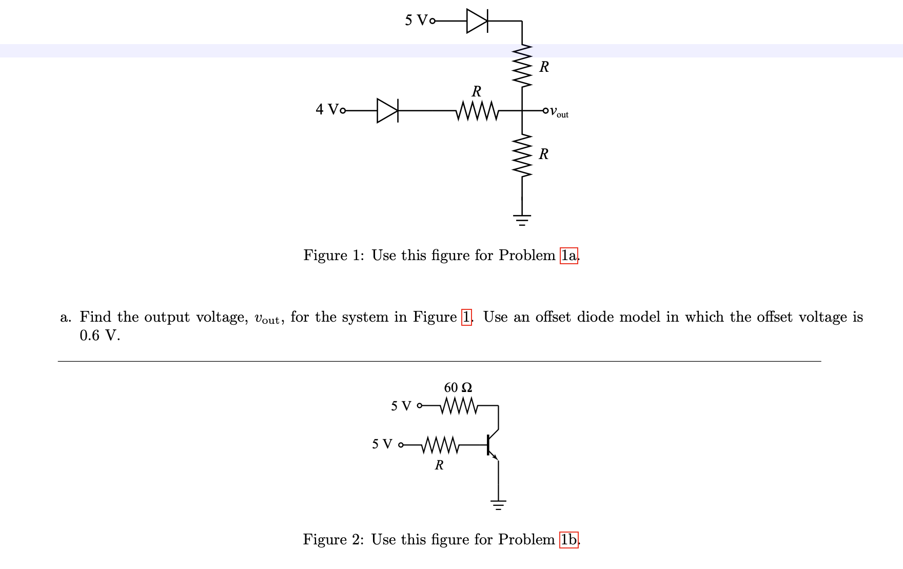 Solved a) ﻿Find the output voltage, vout, for the system in | Chegg.com