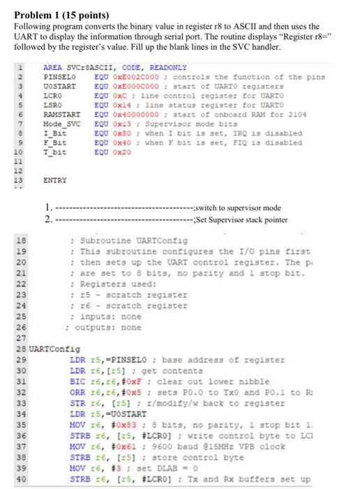 Solved Problem 1 (15 points) Following program converts the | Chegg.com