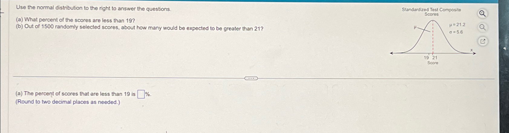 Solved Use the normal distribution to the right to answer | Chegg.com