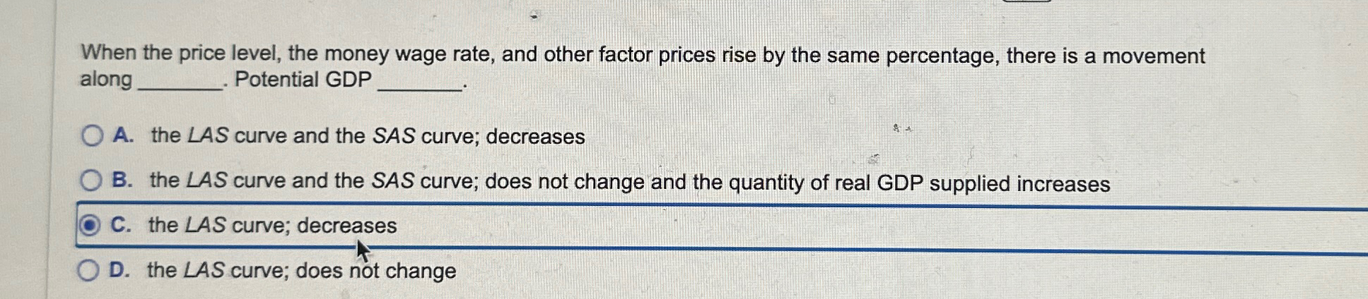 Solved When the price level, the money wage rate, and other | Chegg.com