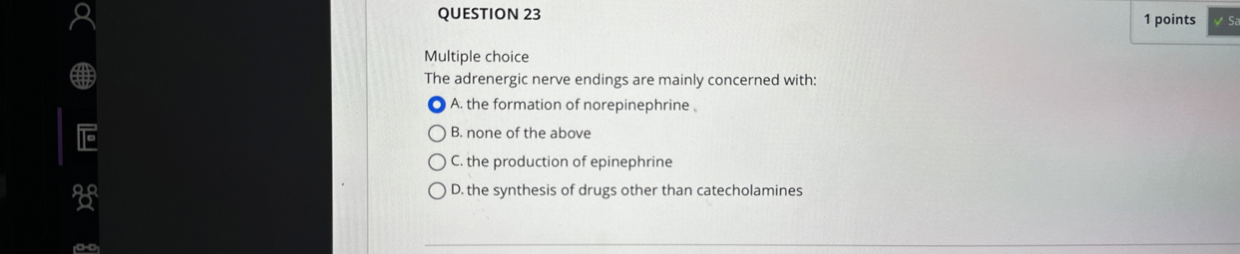 Solved QUESTION 23Multiple choiceThe adrenergic nerve | Chegg.com