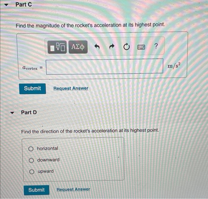 Solved A rocket blasts off vertically from rest on the | Chegg.com
