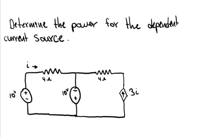 Solved Determine the power for the dependent current source. | Chegg.com