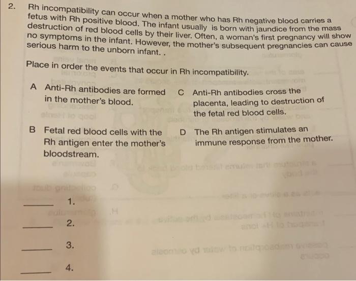 Solved Rh incompatibility can occur when a mother who has Rh | Chegg.com