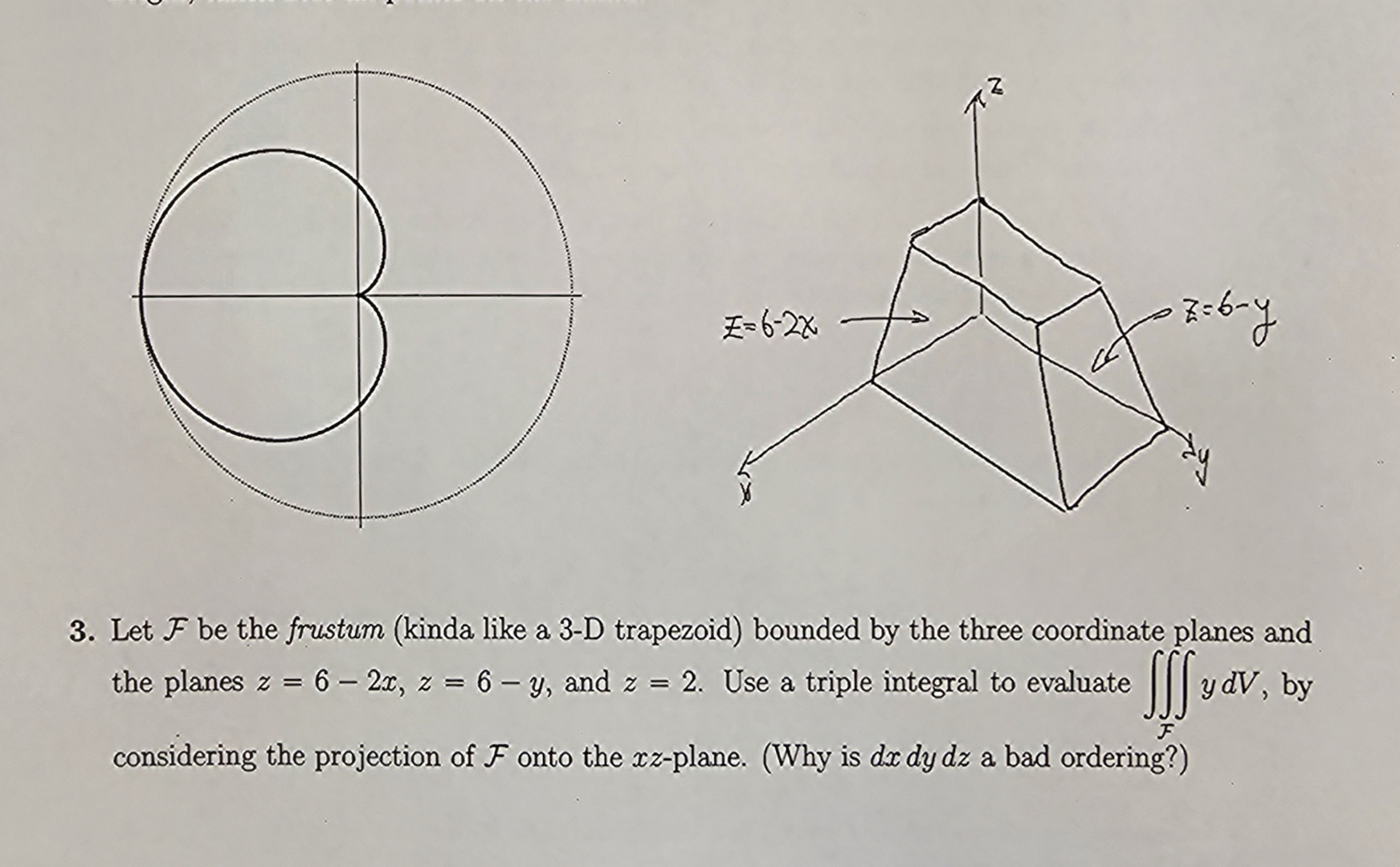 Solved Let F ﻿be the frustum (kinda like a 3-D trapezoid) | Chegg.com