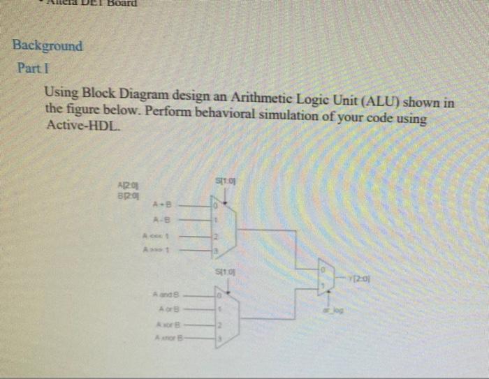 Solved Board Background Part 1 Using Block Diagram design an | Chegg.com