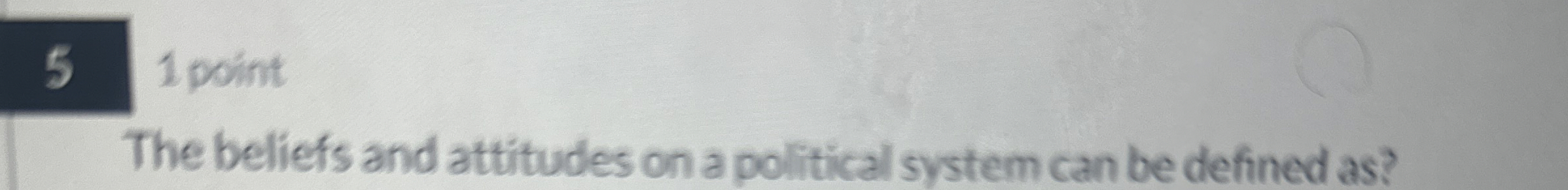 Solved 1 pointThe belief's and attitudes on a political | Chegg.com Solved 1 pointThe belief's and attitudes on a political | Chegg.com