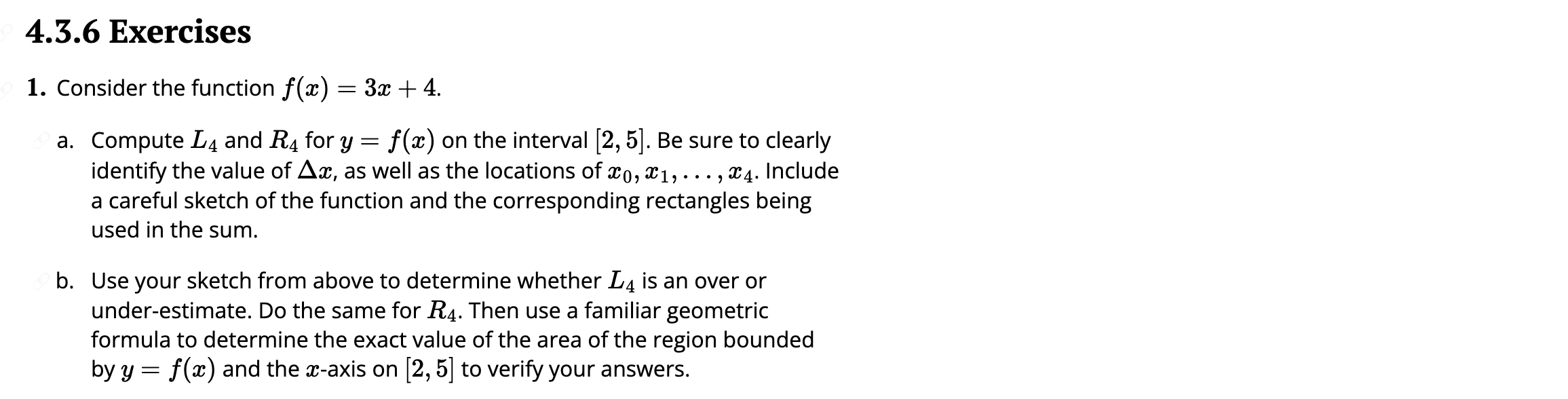 Solved 4 3 6 exercisesconsider The Function F X 3x 4 A