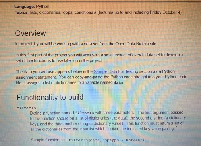 Solved Language: Python Topics: lists, dictionaries, loops, | Chegg.com