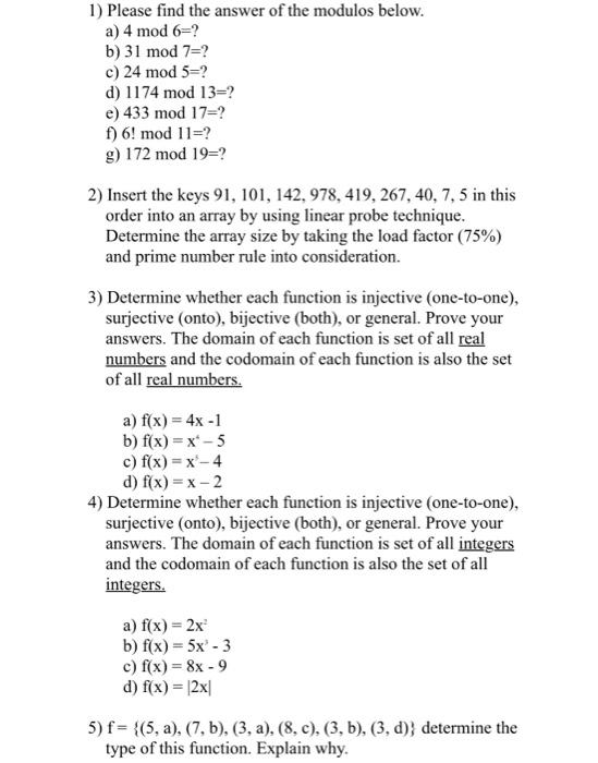Solved 1) Please find the answer of the modulos below. a) 4 | Chegg.com