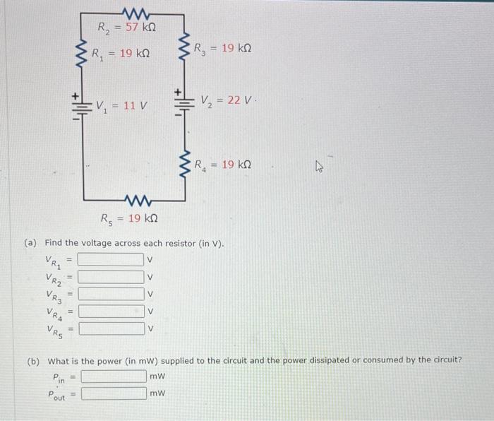 Solved (a) Find the voltage across each resistor (in V). | Chegg.com