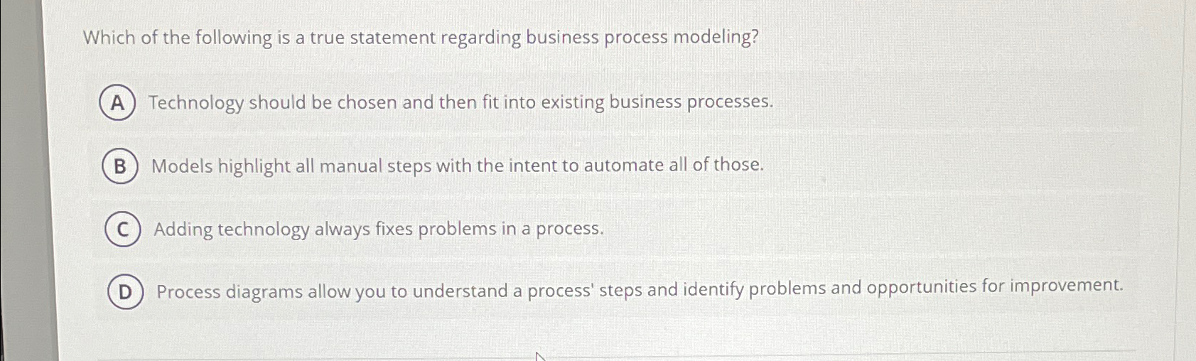 Solved Which of the following is a true statement regarding | Chegg.com