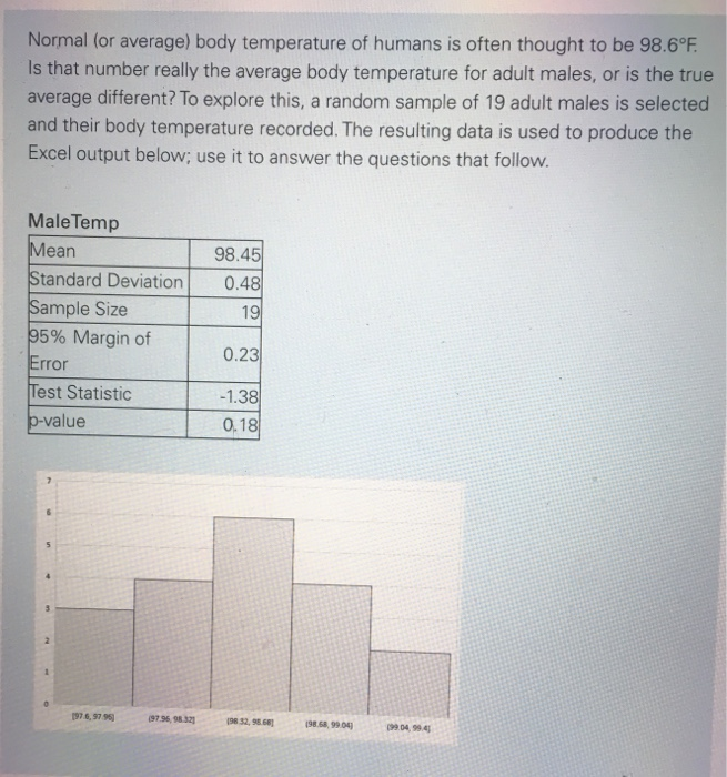 Solved Normal (or average) body temperature of humans is | Chegg.com