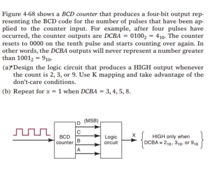 Solved Figure 4-68 shows a BCD counter that produces a | Chegg.com