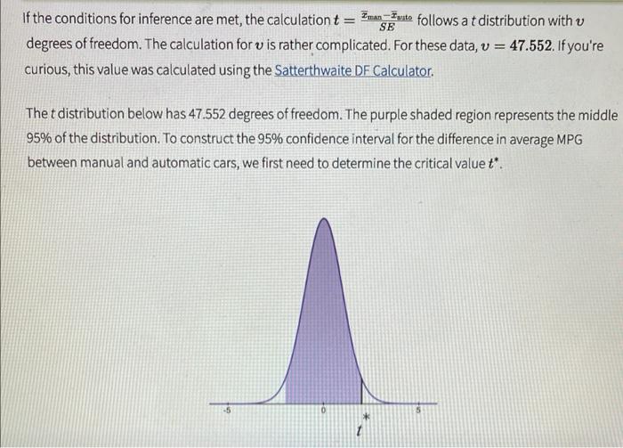 Solved If the conditions for inference are met, the | Chegg.com