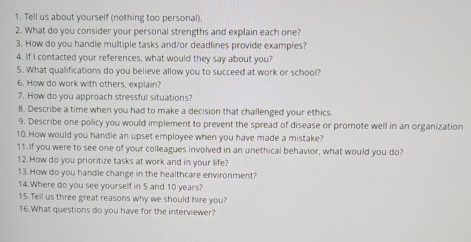 Solved Questions for Mock Interview, i need an idea to know | Chegg.com Solved Questions for Mock Interview, i need an idea to know | Chegg.com