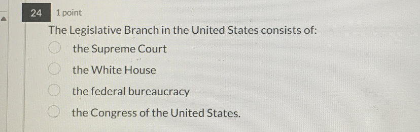 Solved 241 ﻿pointThe Legislative Branch in the United States | Chegg.com