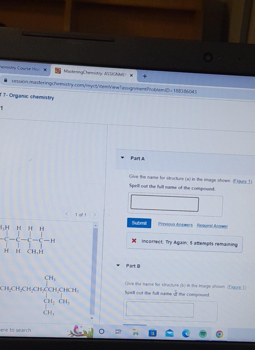 Solved hemistry Course Hon x MasteringChemistry: ASSIGNMEN X | Chegg.com