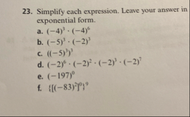 Solved Simplify each expression. Leave your answer in | Chegg.com