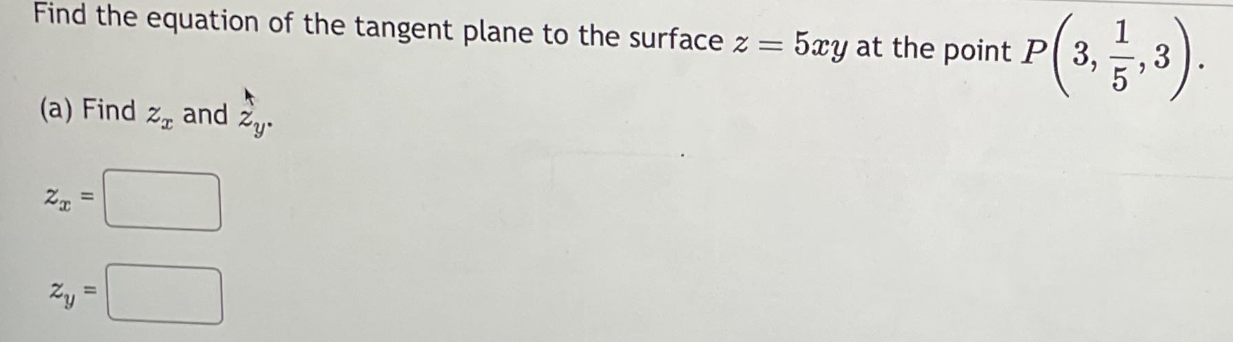 Solved Find the equation of the tangent plane to the surface | Chegg.com