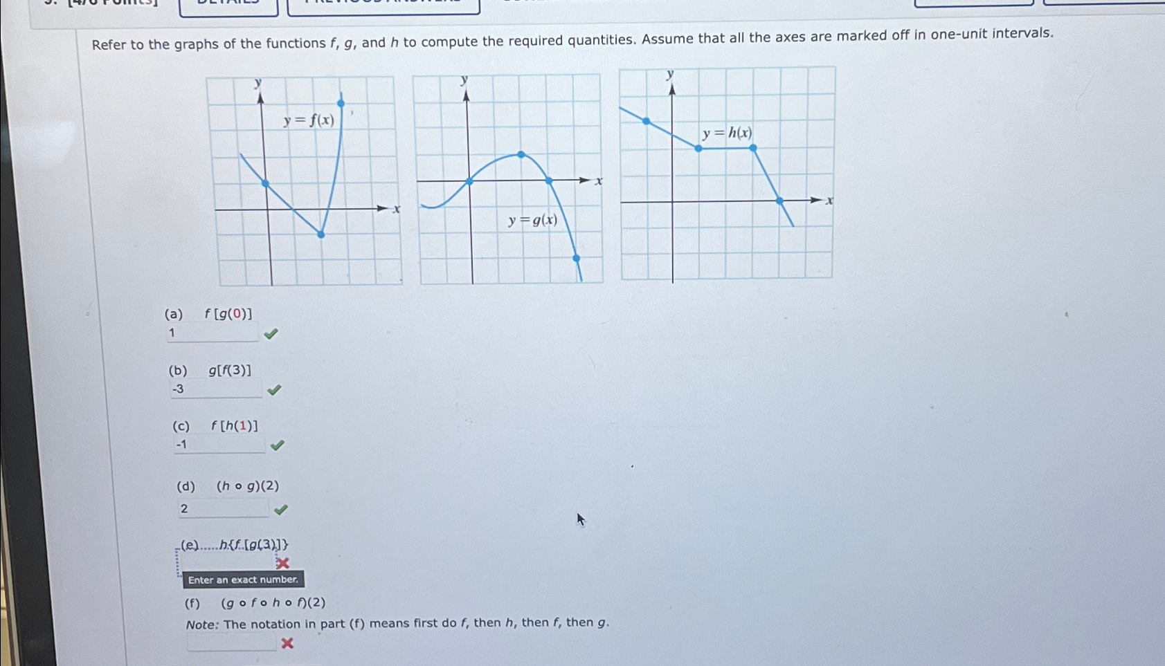 Solved Refer to the graphs of the functions f,g, ﻿and h ﻿to | Chegg.com