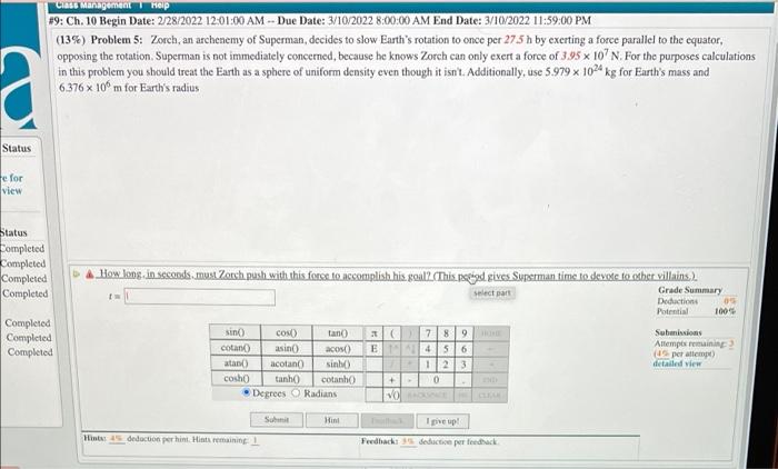 Solved Class Management Help #9: Ch. 10 Begin Date: | Chegg.com