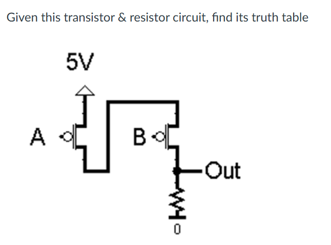 Solved Given this transistor & resistor circuit, find its | Chegg.com