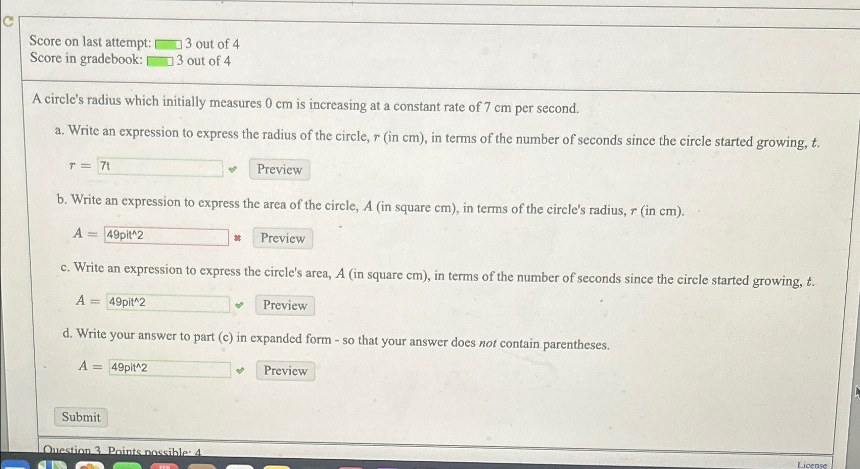 Solved Score on last attempt: 3 ﻿out of 4Score in | Chegg.com