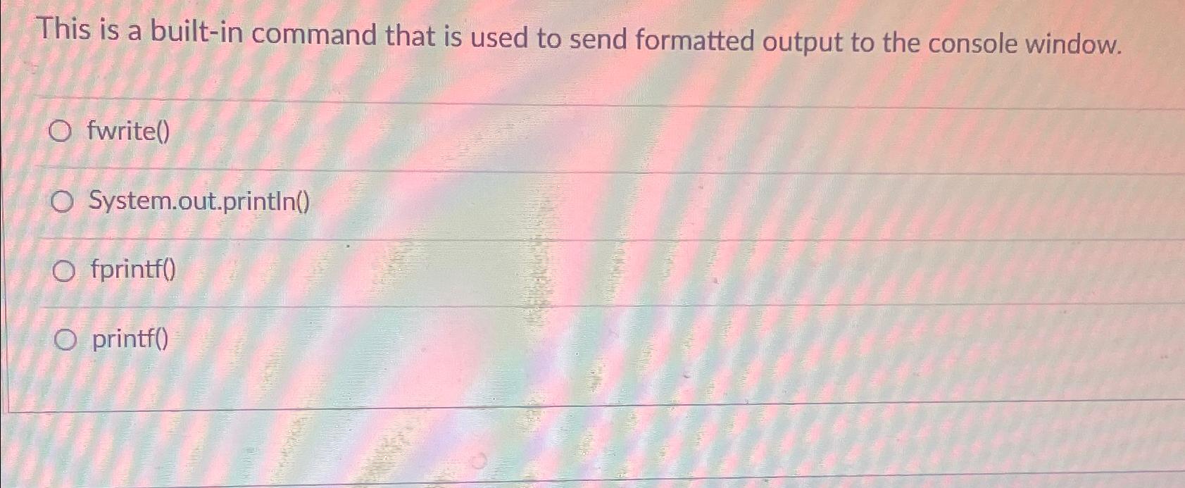 Solved This is a built-in command that is used to send | Chegg.com