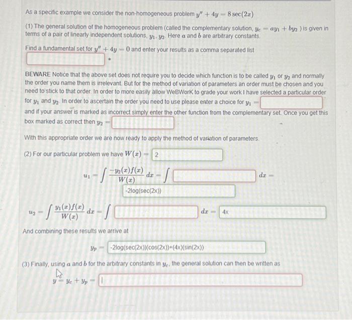 Solved As a specific example we consider the non-homogeneous | Chegg.com
