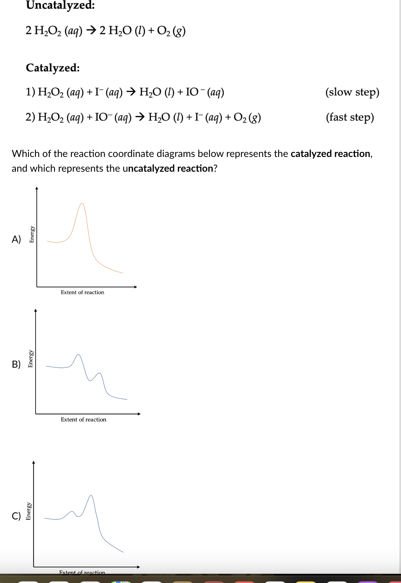 Solved Which of the reaction coordinate diagrams below | Chegg.com