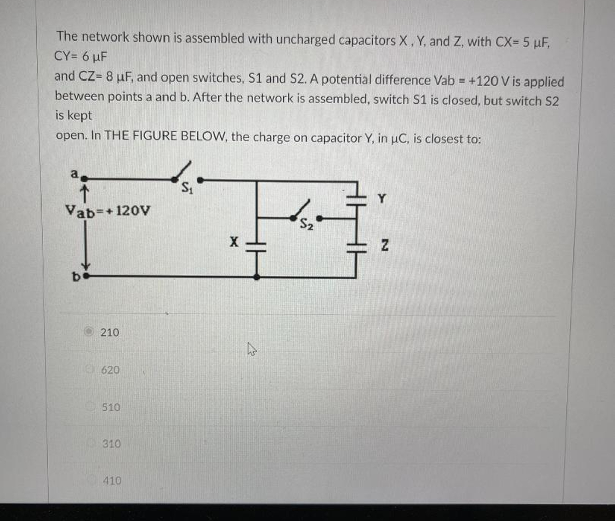 Solved the network shown is assembled with uncharged | Chegg.com