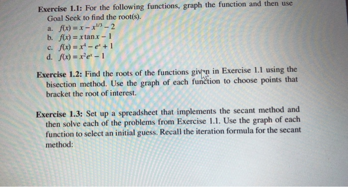 Solved Exercise 1.1: For the following functions, graph the | Chegg.com