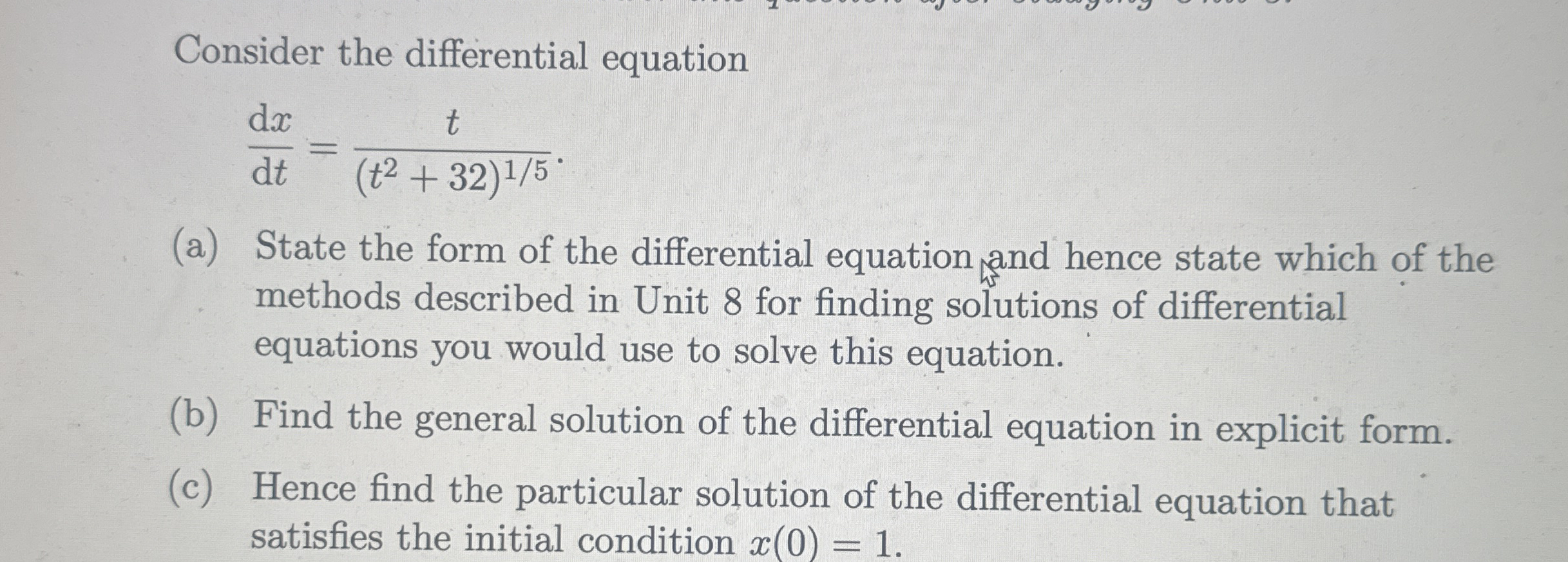 Consider the differential | Chegg.com