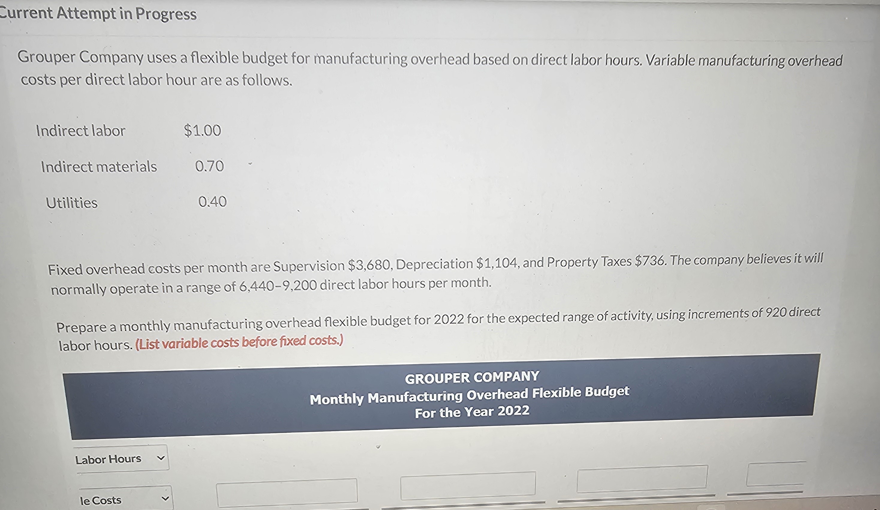 Current Attempt in ProgressGrouper Company uses a | Chegg.com