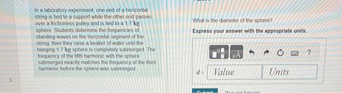 Solved In a laboratory experiment, one end of a horizontal | Chegg.com