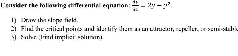 Solved Consider the following differential equation: | Chegg.com