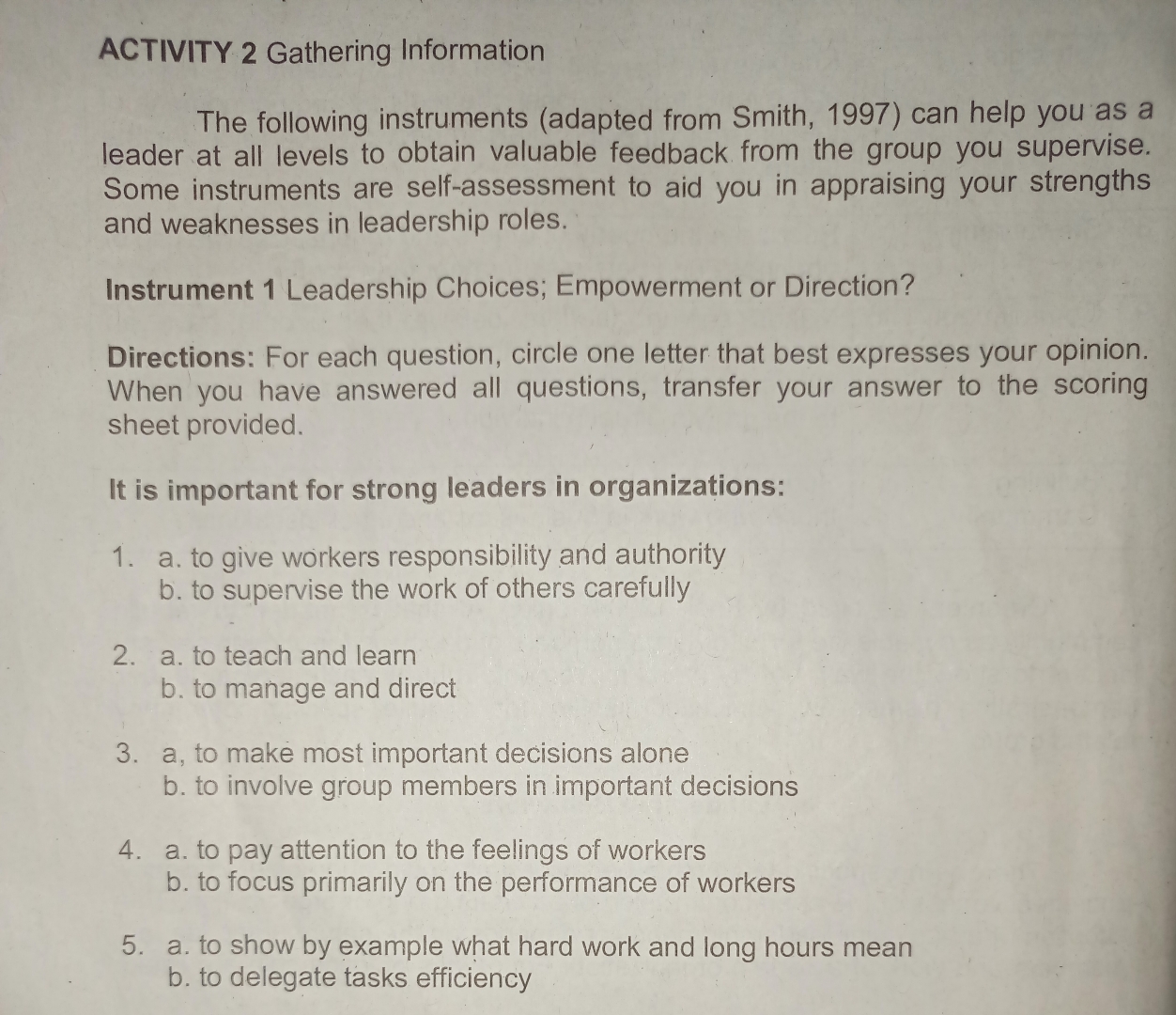 Solved ACTIVITY 2 ﻿Gathering InformationThe following | Chegg.com
