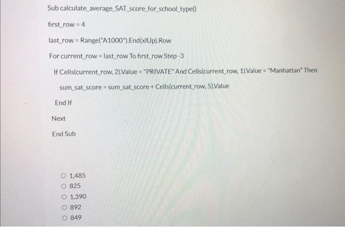 Solved The following Excel image has a VBA program (see | Chegg.com