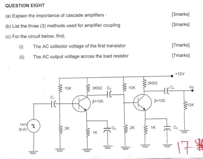 Solved QUESTION EIGHT (a) Explain the importance of cascade | Chegg.com