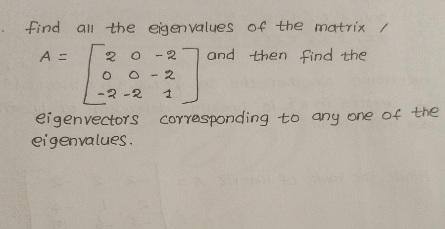 Solved Find all the eigenvalues of the matrix | Chegg.com