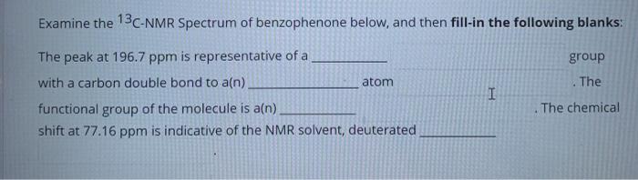 Solved Examine the 13 C-NMR Spectrum of benzophenone below, | Chegg.com