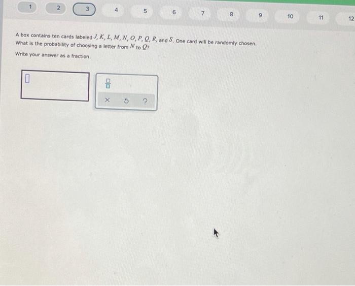Solved 1 2 4 5 6 7 8 9 10 11 12 A box contains ten cards | Chegg.com