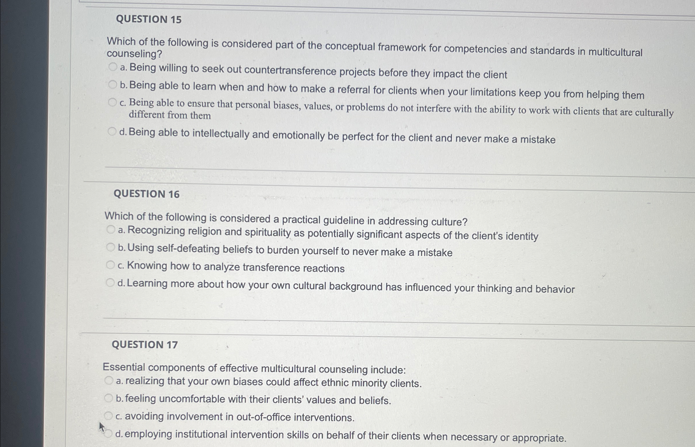 Solved QUESTION 15Which of the following is considered part | Chegg.com