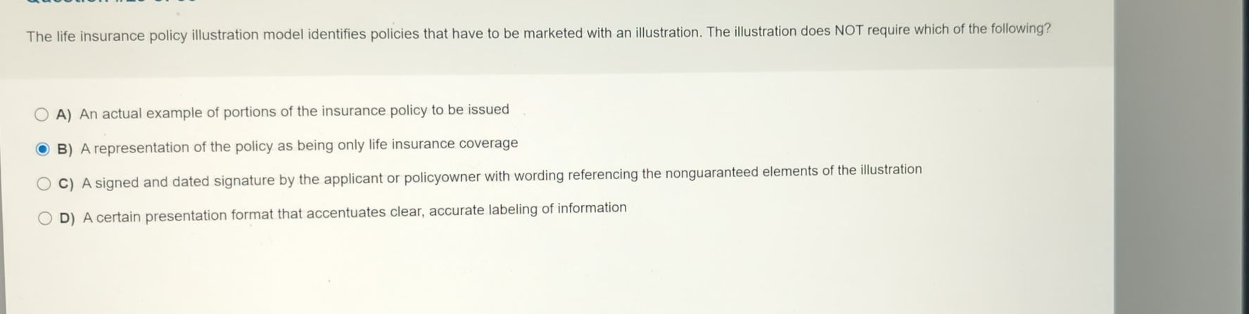 Solved The life insurance policy illustration model | Chegg.com