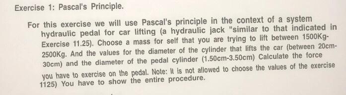 Solved Exercise 1: Pascal's Principle. For this exercise we | Chegg.com